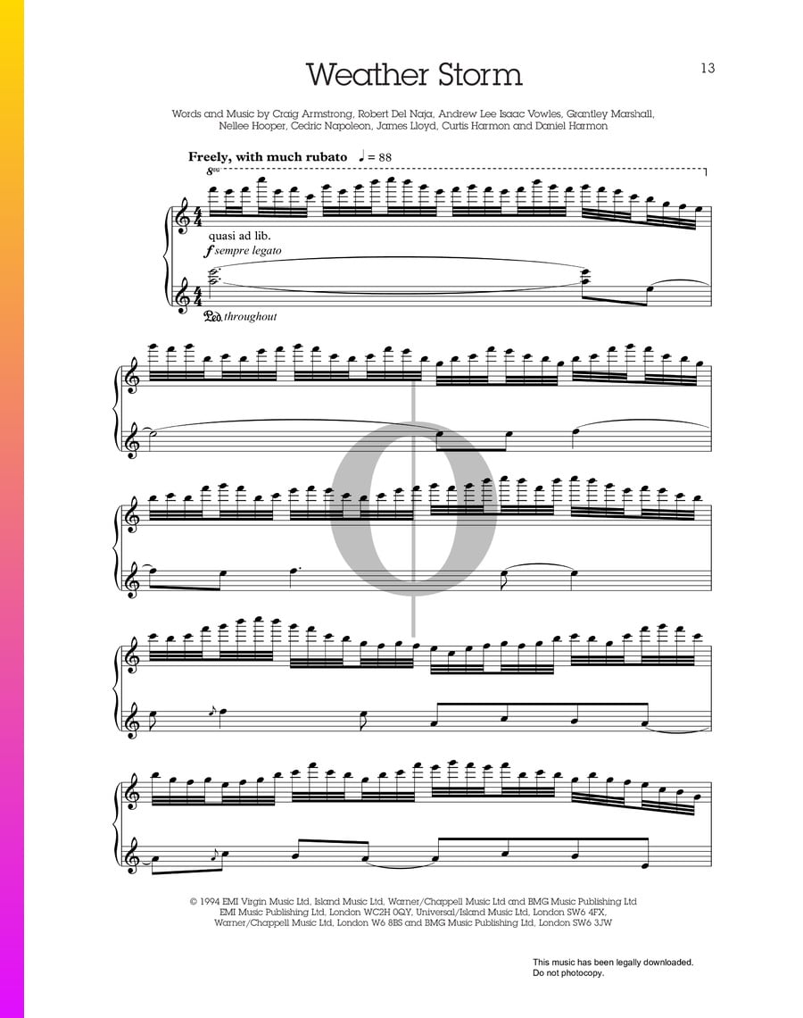 Weather Storm (Craig Armstrong) Piano Sheet Music - OKTAV