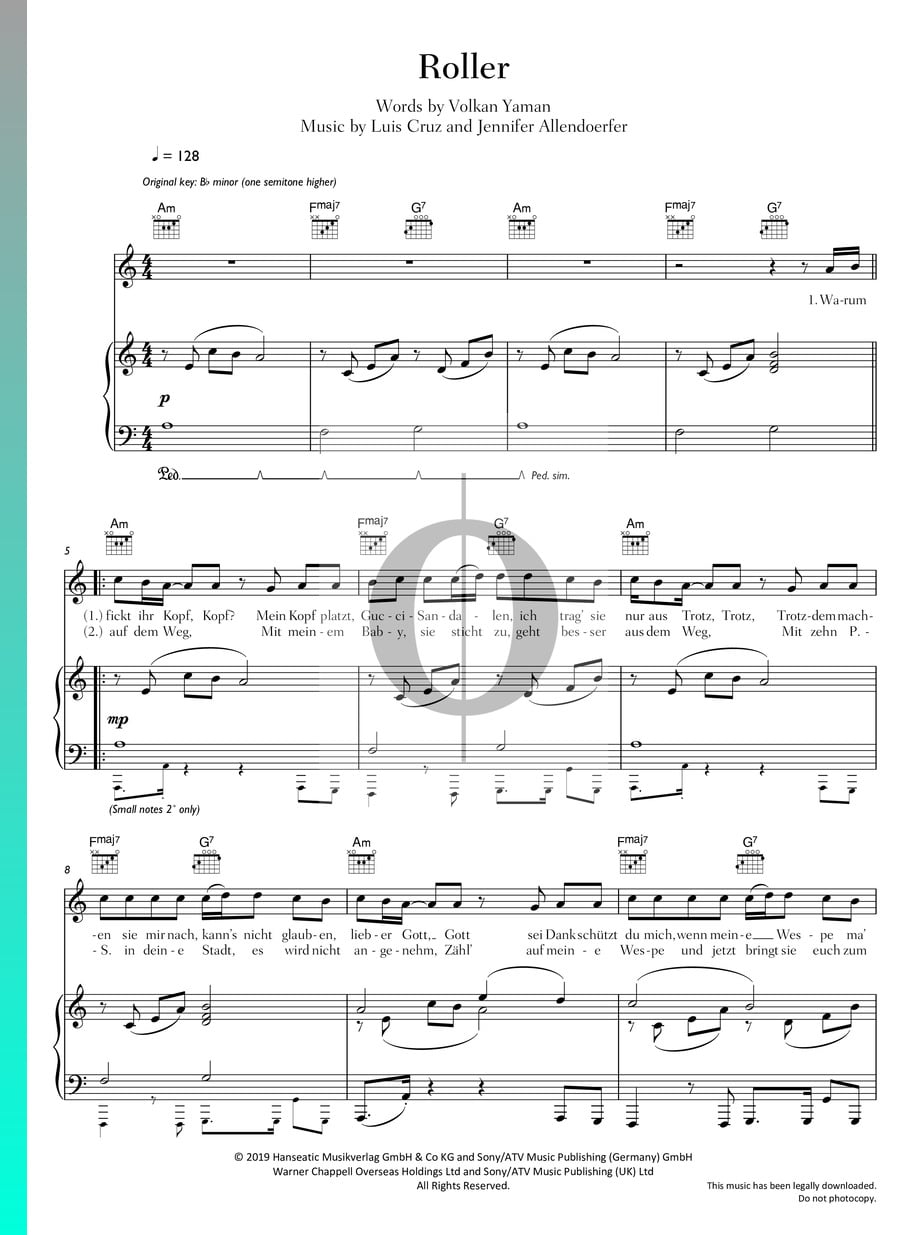 Roller (Apache 207) Piano Sheet Music - OKTAV