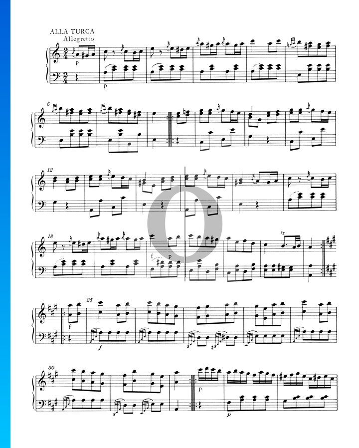 Sonata para piano n.º 11 en la mayor, KV 331 (300i): 3. Allegretto ...