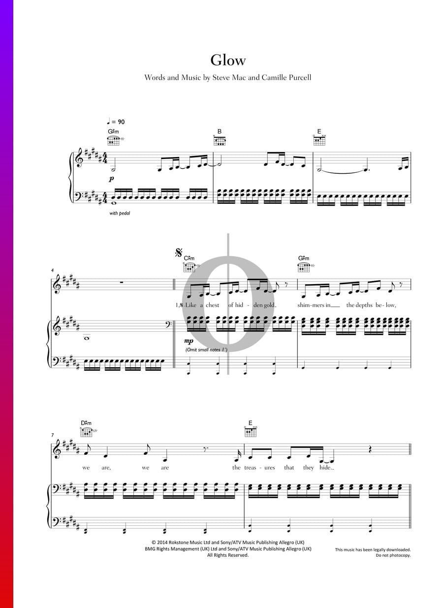 Glow (Ella Henderson) Piano Sheet Music - OKTAV