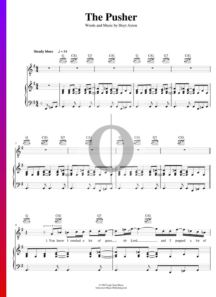 The Pusher Steppenwolf Piano Sheet Music Oktav