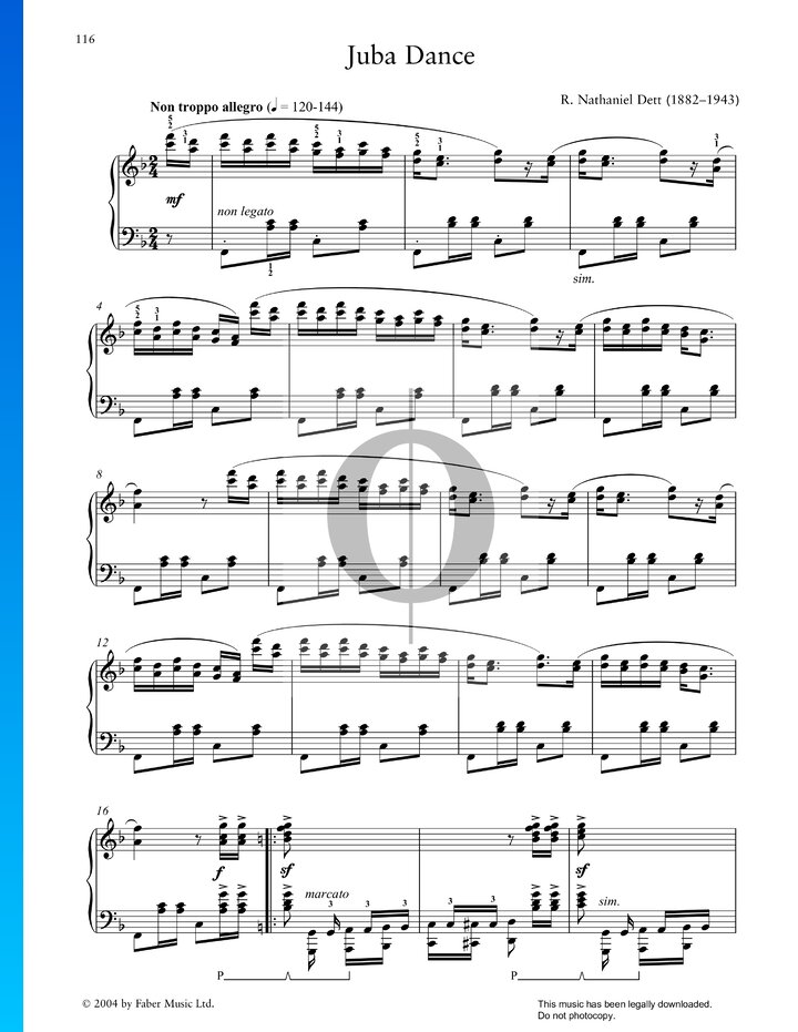 Juba Dance (Robert Nathaniel Dett) Piano Sheet Music - OKTAV
