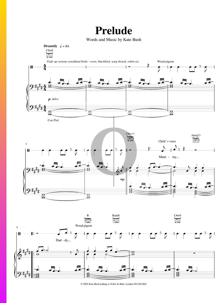 Prelude (Kate Bush) Piano Sheet Music - OKTAV