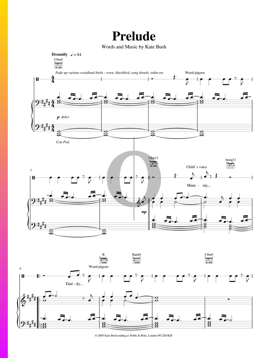 Prelude (Kate Bush) Piano Sheet Music - OKTAV