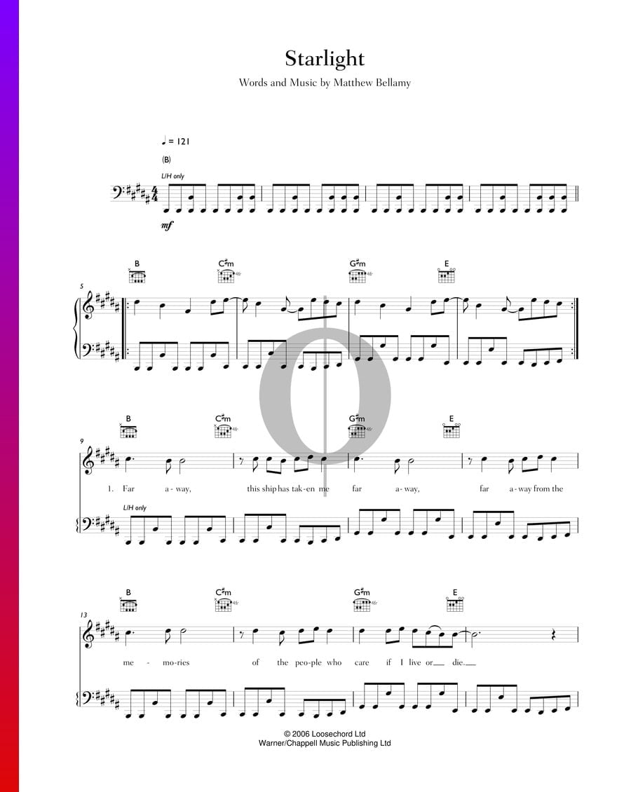 Starlight (Muse) Piano Sheet Music - OKTAV