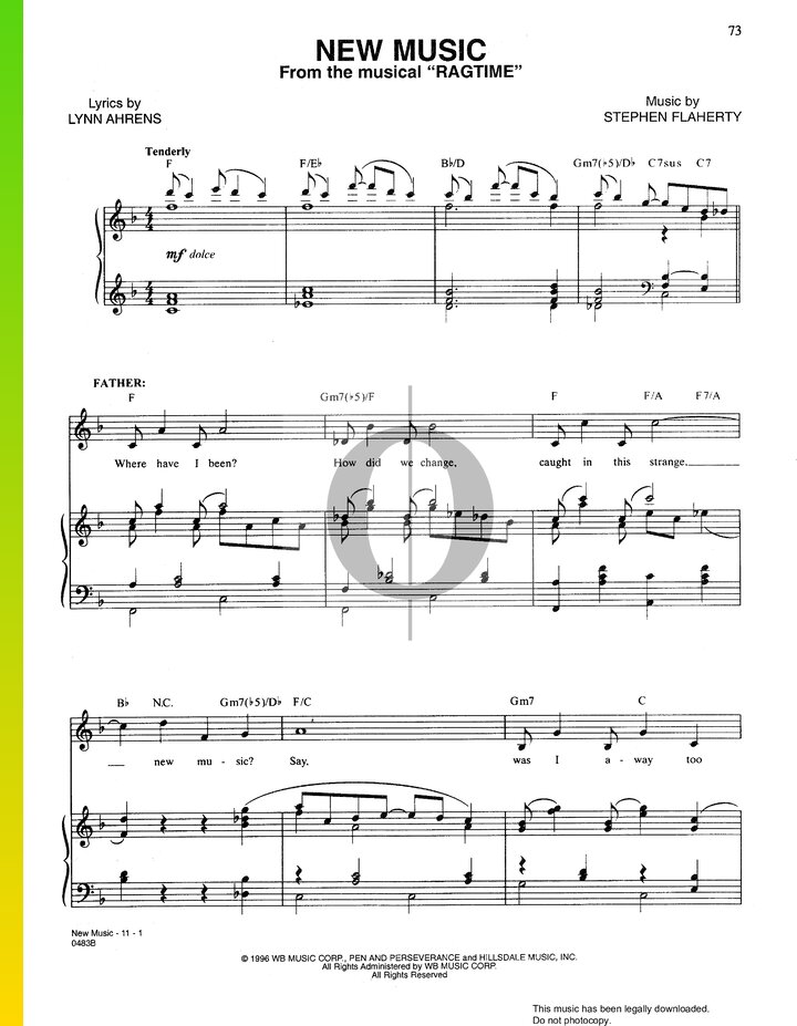 New Music (Stephen Flaherty, Lynn Ahrens) Piano Sheet Music - OKTAV