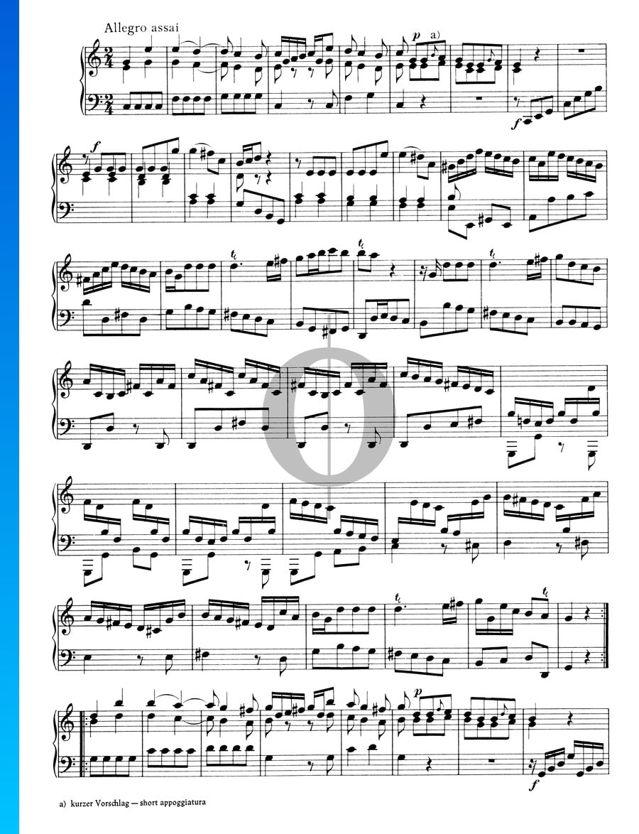 Sonata No. 5, Wq 48: 3. Allegro assai (Carl Philipp Emanuel Bach) Piano ...