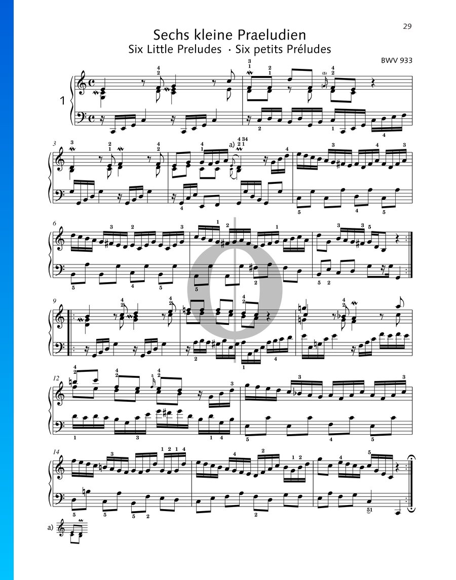 6 Little Preludes: No. 1 Prelude in C Major, BWV 933 (Johann Sebastian ...