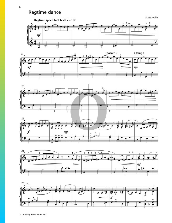 Ragtime Dance (Scott Joplin) Piano Sheet Music - OKTAV