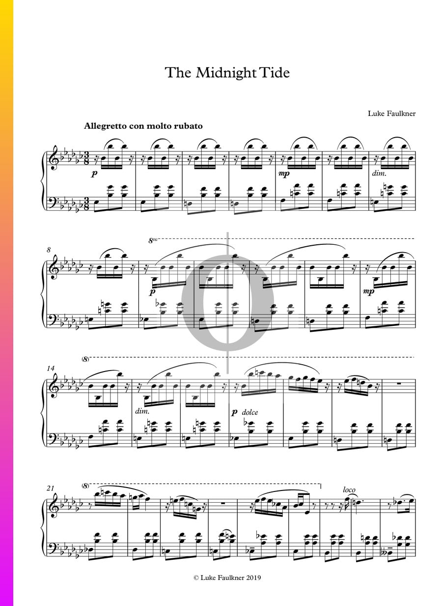 The Midnight Tide (Luke Faulkner) Piano Sheet Music - OKTAV