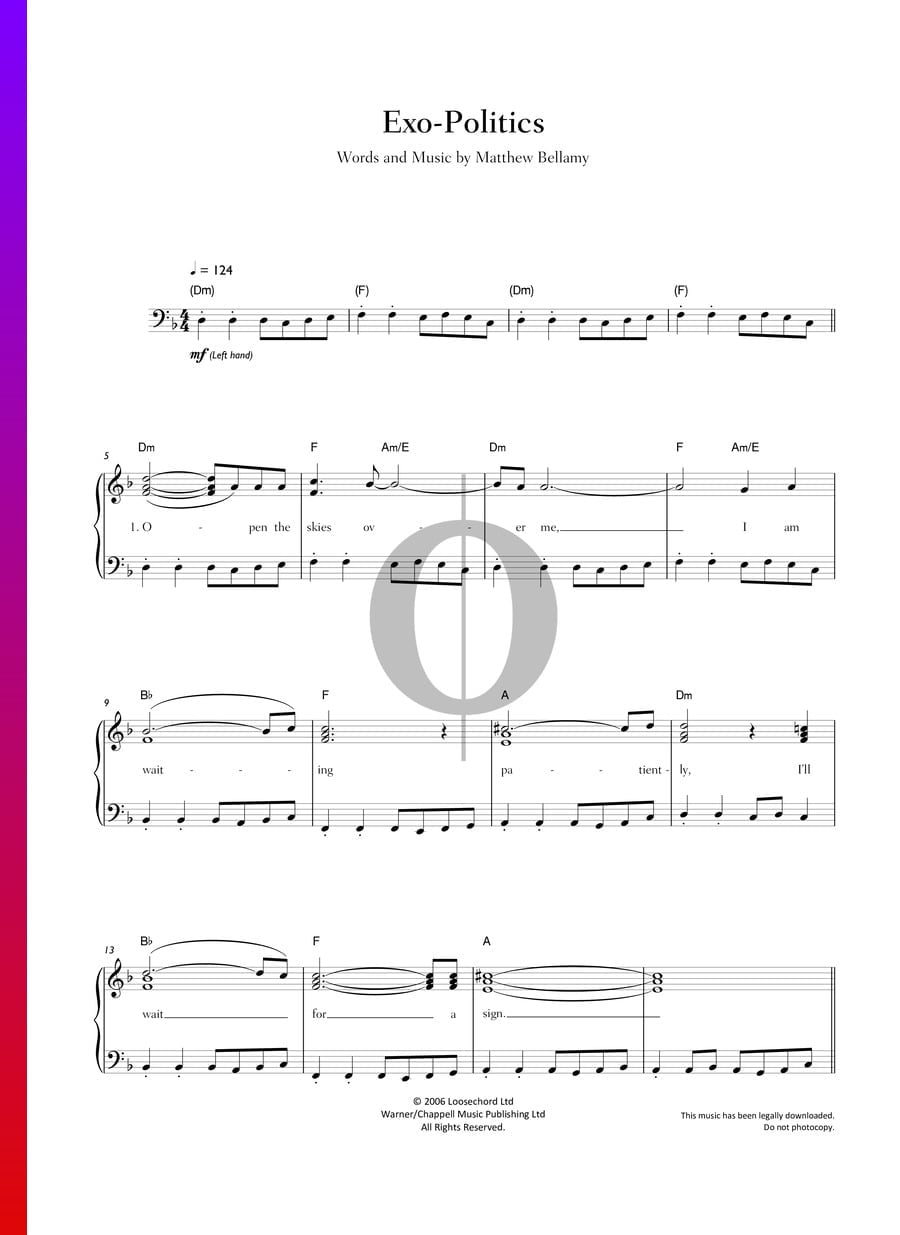 Exo-Politics (Muse) Piano Sheet Music - OKTAV