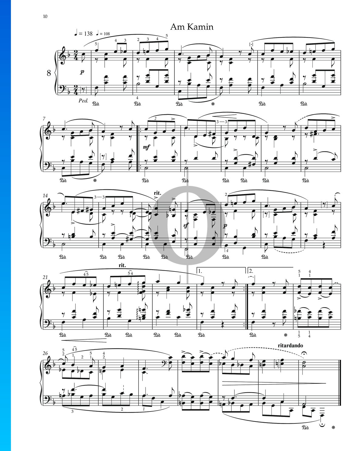 Kinderszenen, Op. 15 No. 8: At the Fireside (Robert Schumann) Piano ...