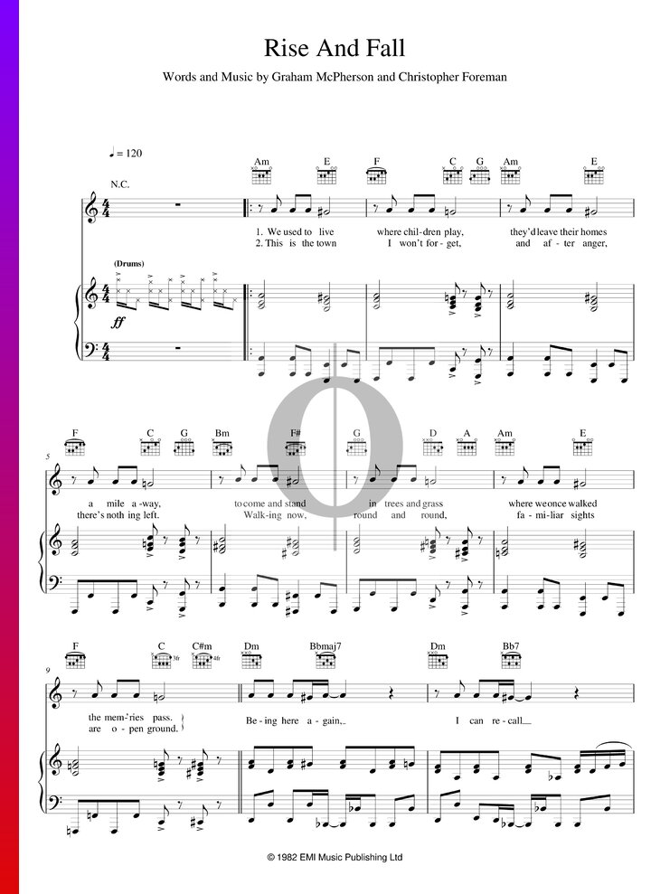 Rise And Fall (Madness) Piano Sheet Music - OKTAV