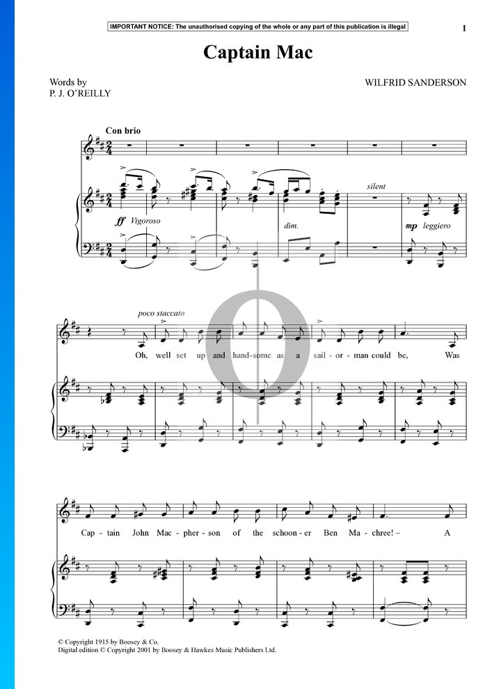 Captain Mac (Wilfred Ernest Sanderson) Piano Sheet Music - OKTAV