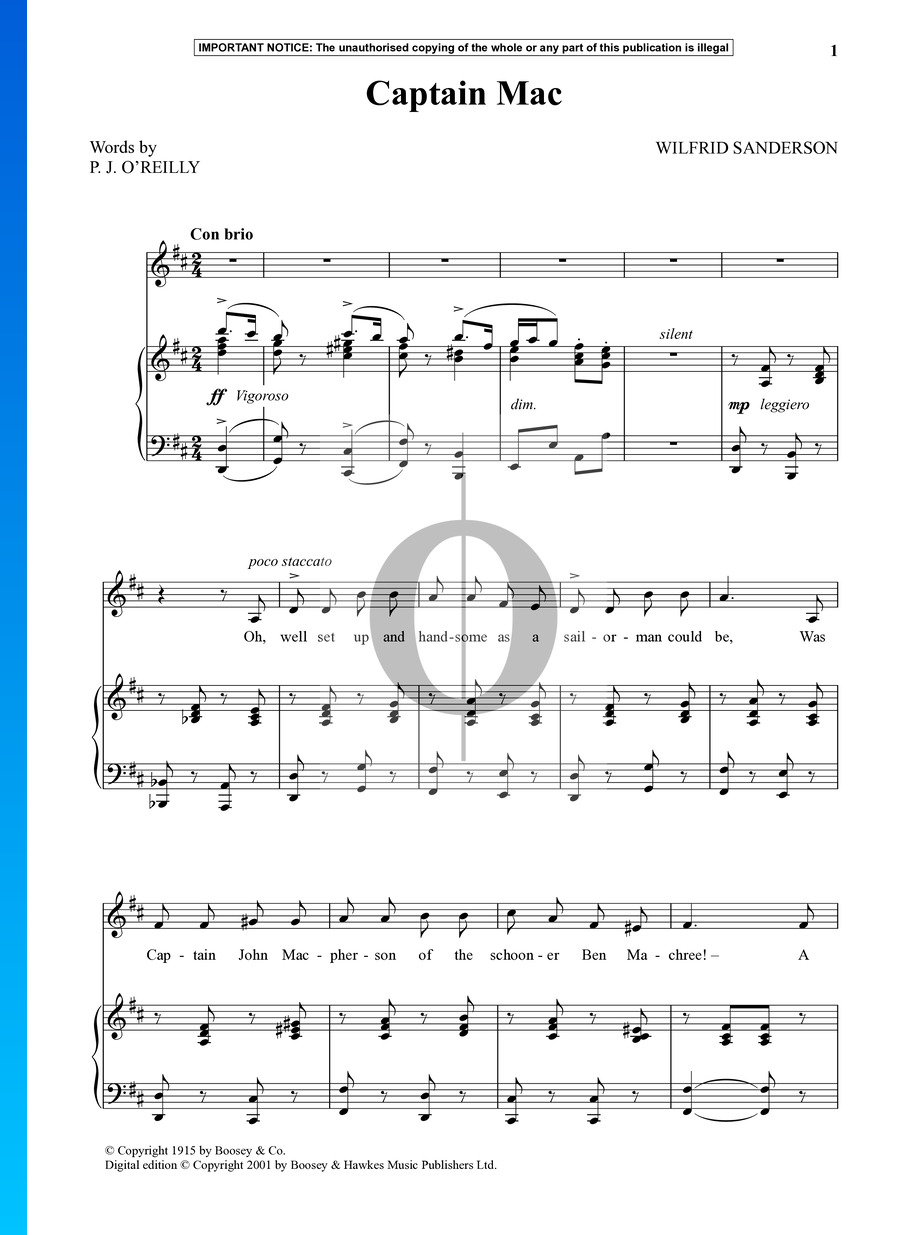 Captain Mac (Wilfred Ernest Sanderson) Piano Sheet Music - OKTAV