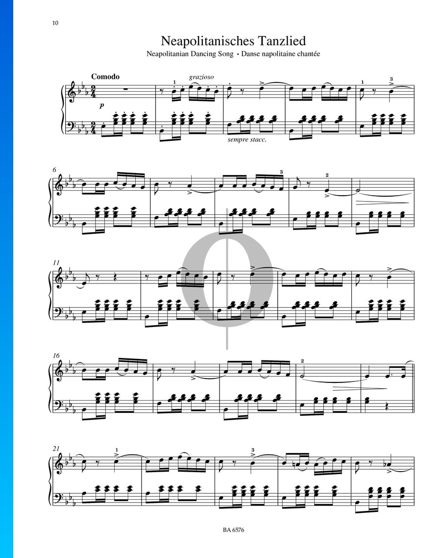 Neapolitan Dancing Song, Op. 39 No. 8 (Pjotr Iljitsch Tschaikowski ...