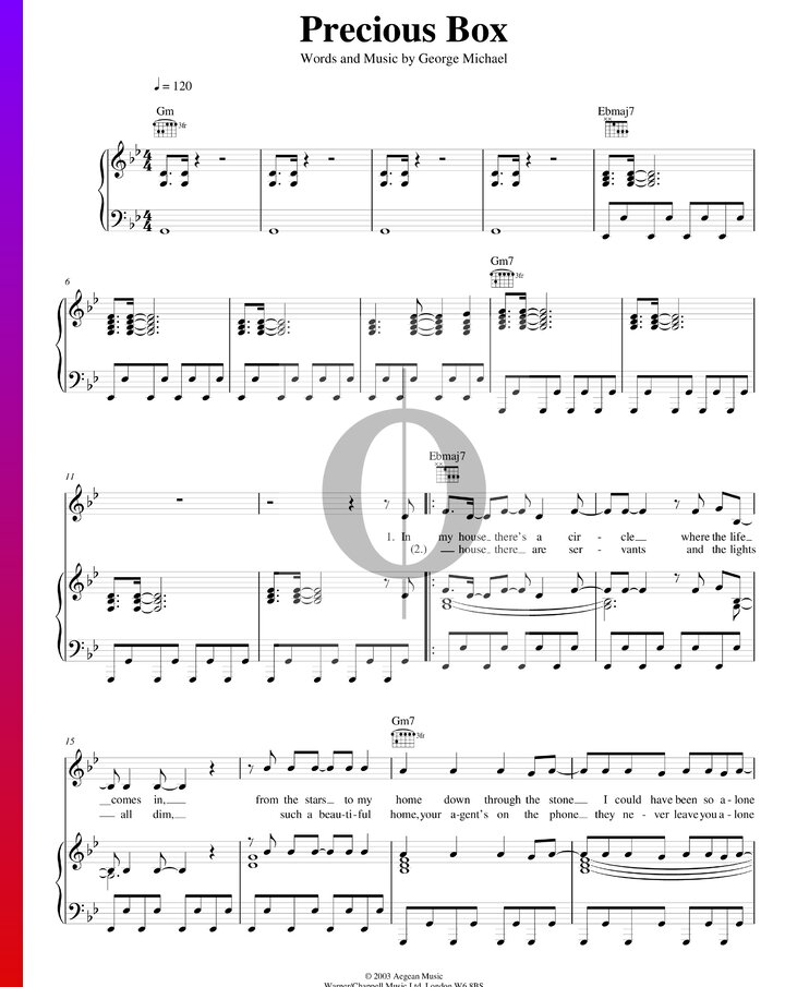 Precious Box (George Michael) Piano Sheet Music - OKTAV