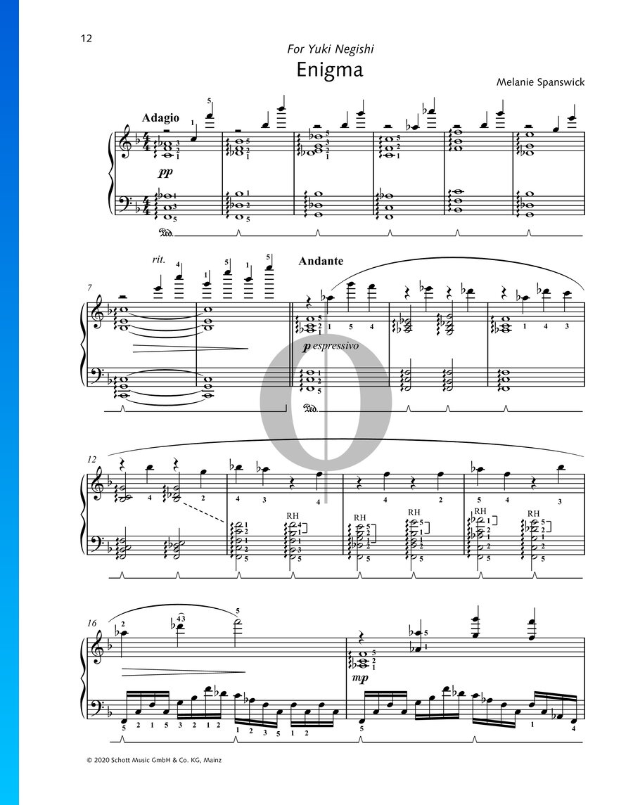 Enigma (Melanie Spanswick) Piano Sheet Music - OKTAV