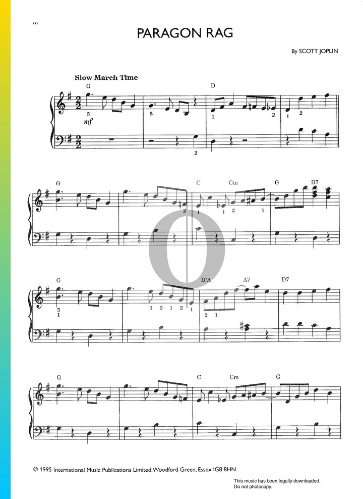 Paragon Rag Sheet Music (Piano Solo) - OKTAV