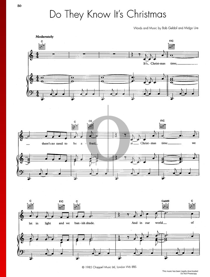 Do They Know It's Christmas? (Band Aid) Piano Sheet Music - OKTAV