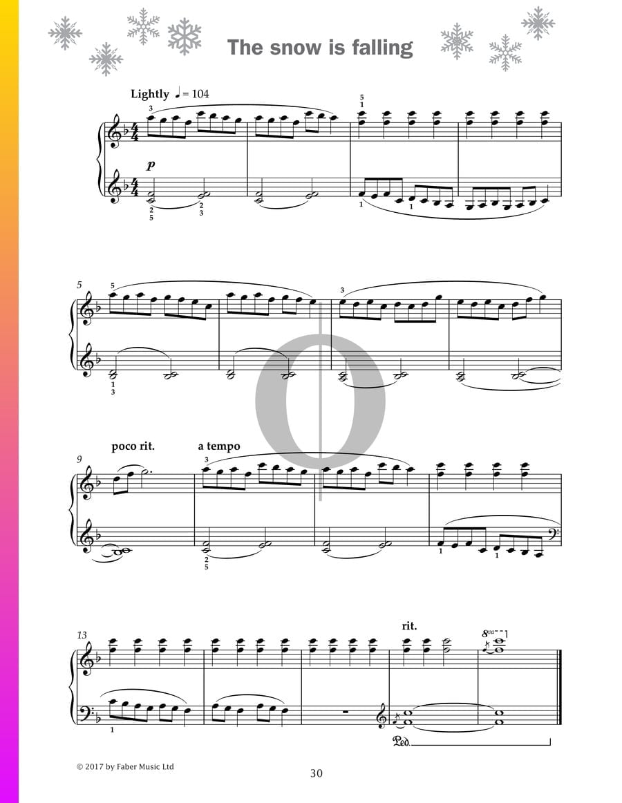 The snow is falling (Paul Harris) Piano Sheet Music - OKTAV