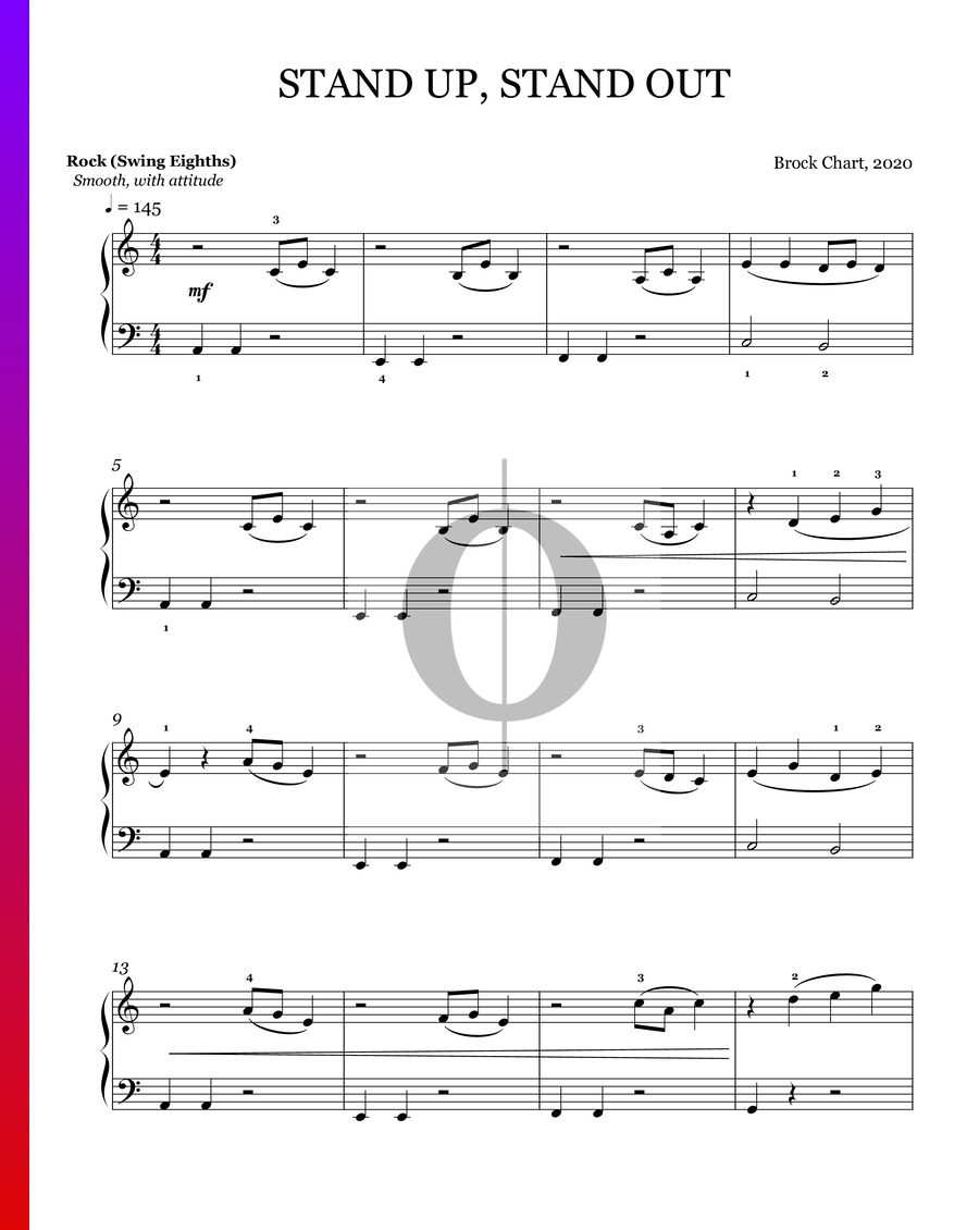 Stand Up, Stand Out (Brock Chart) Piano Sheet Music - OKTAV