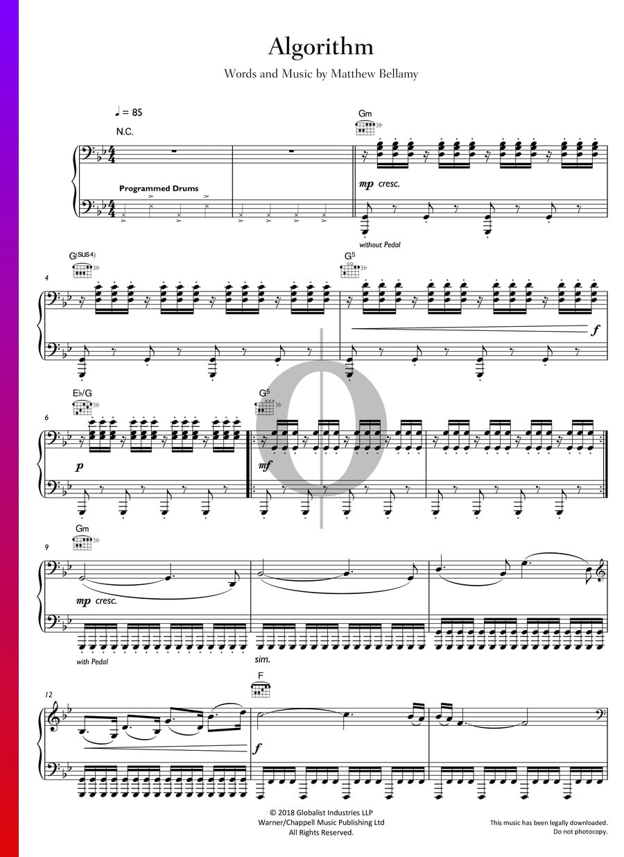 Algorithm (Muse) Piano Sheet Music - OKTAV