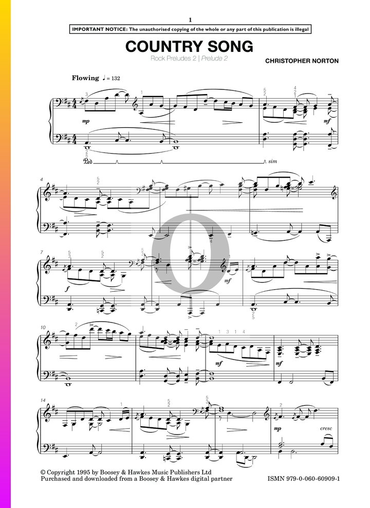 Rock Preludes 2: No. 2 Country Song (Christopher Norton) Piano Sheet ...