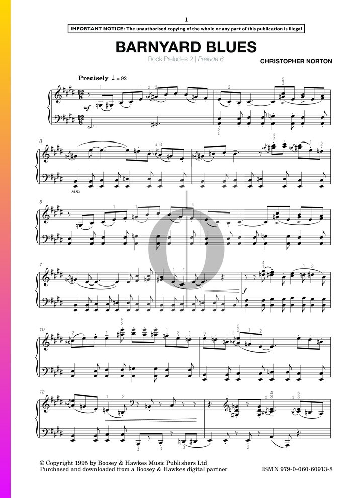 Rock Preludes 2: No. 6 Barnyard Blues Sheet Music (Piano Solo) - OKTAV