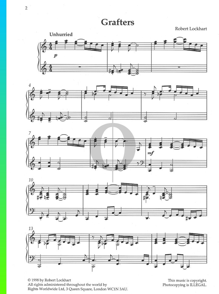 Grafters Piano Sheet Music from Grafters by Robert Lockhart - OKTAV