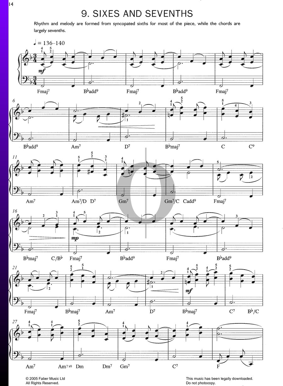 Sixes and Sevenths door John Kember | piano bladmuziek (Pianosolo) - OKTAV