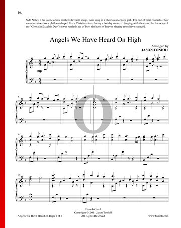 Angels We Have Heard On High Sheet Music (Piano Solo) - PDF Download ...