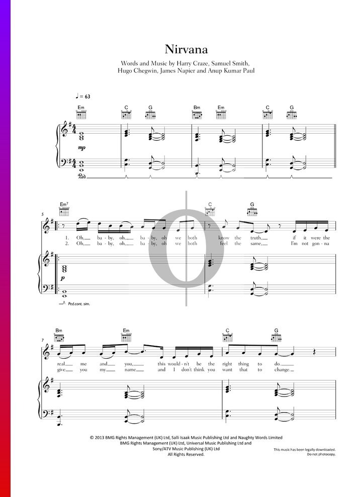 Nirvana (Sam Smith) Piano Sheet Music - OKTAV