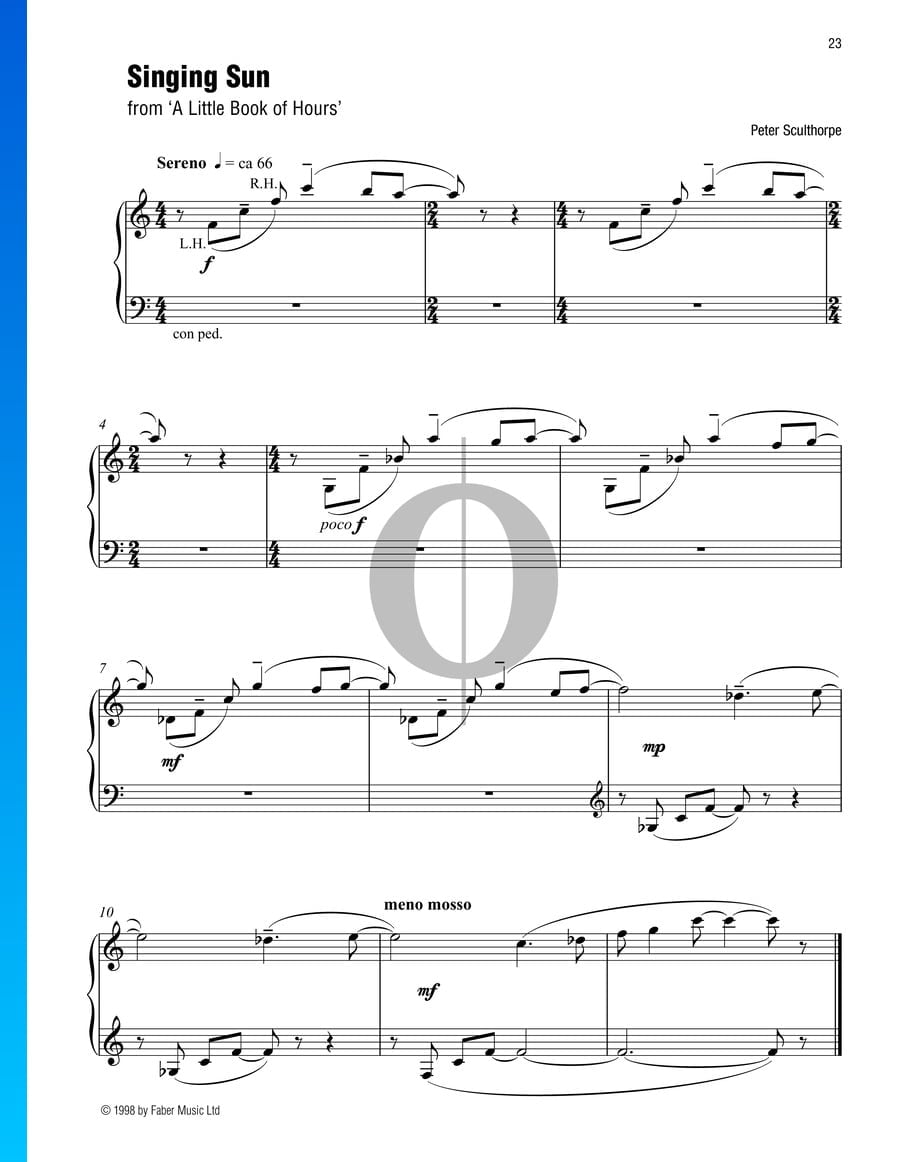 Singing Sun (Peter Sculthorpe) Piano Sheet Music - OKTAV