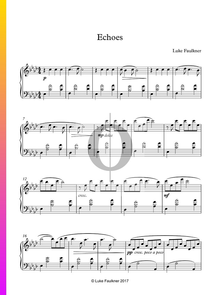 Echoes (Luke Faulkner) Piano Sheet Music - OKTAV