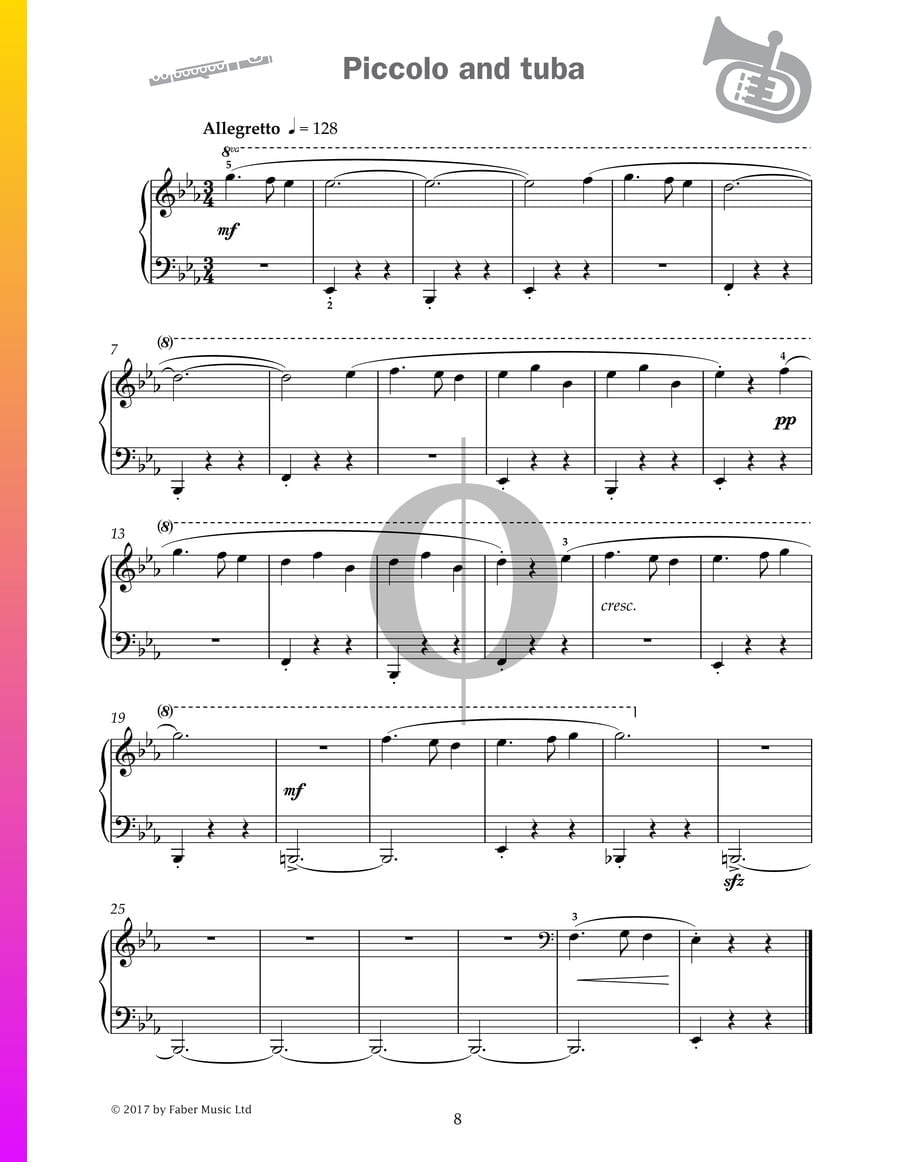 Piccolo and tuba (Paul Harris) Piano Sheet Music - OKTAV