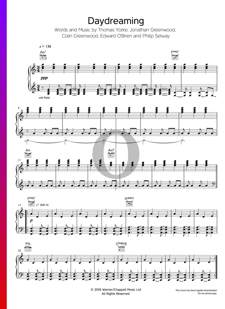 Daydreaming (Radiohead) Piano Sheet Music - OKTAV