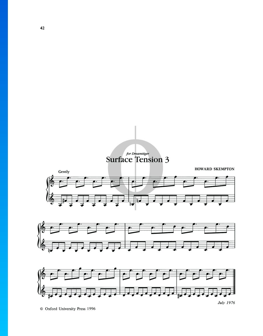 Surface Tension 3 (Howard Skempton) Piano Sheet Music - OKTAV