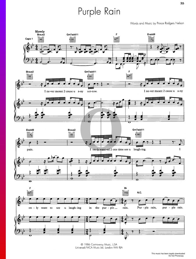 5 Prince Sheet Music Downloads (PDF) & Streaming - OKTAV