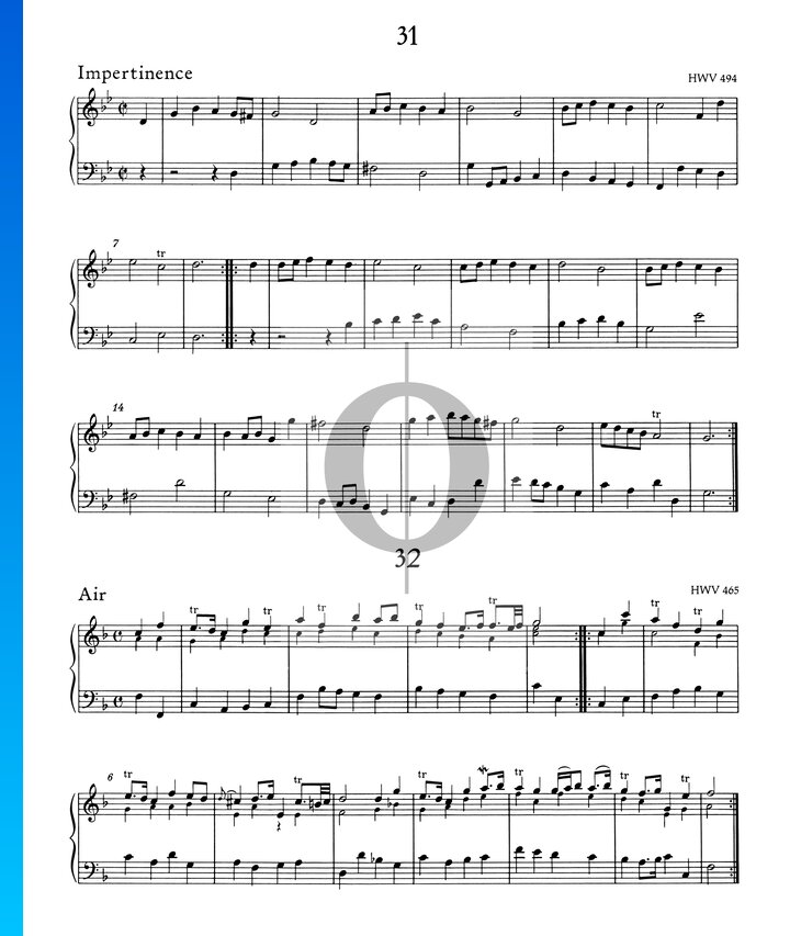 Impertinence G Minor, HWV 494 (Georg Friedrich Händel) Piano Sheet ...