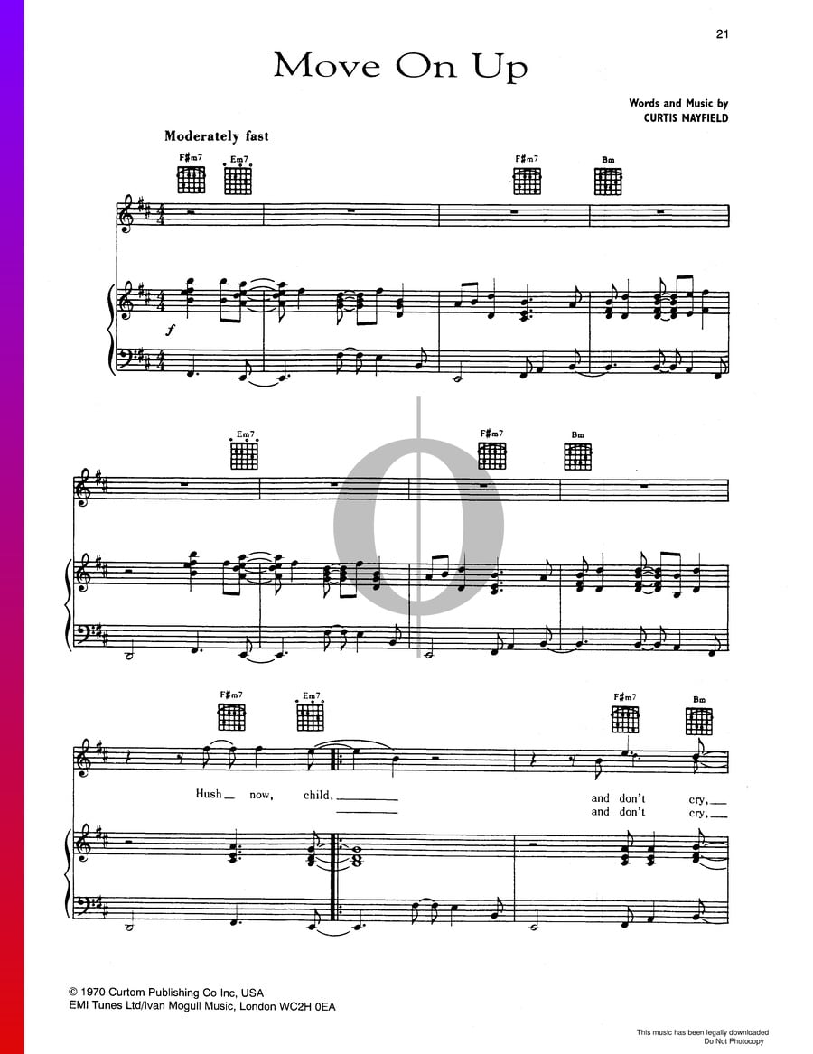 Move On Up (Curtis Mayfield) Piano Sheet Music - OKTAV