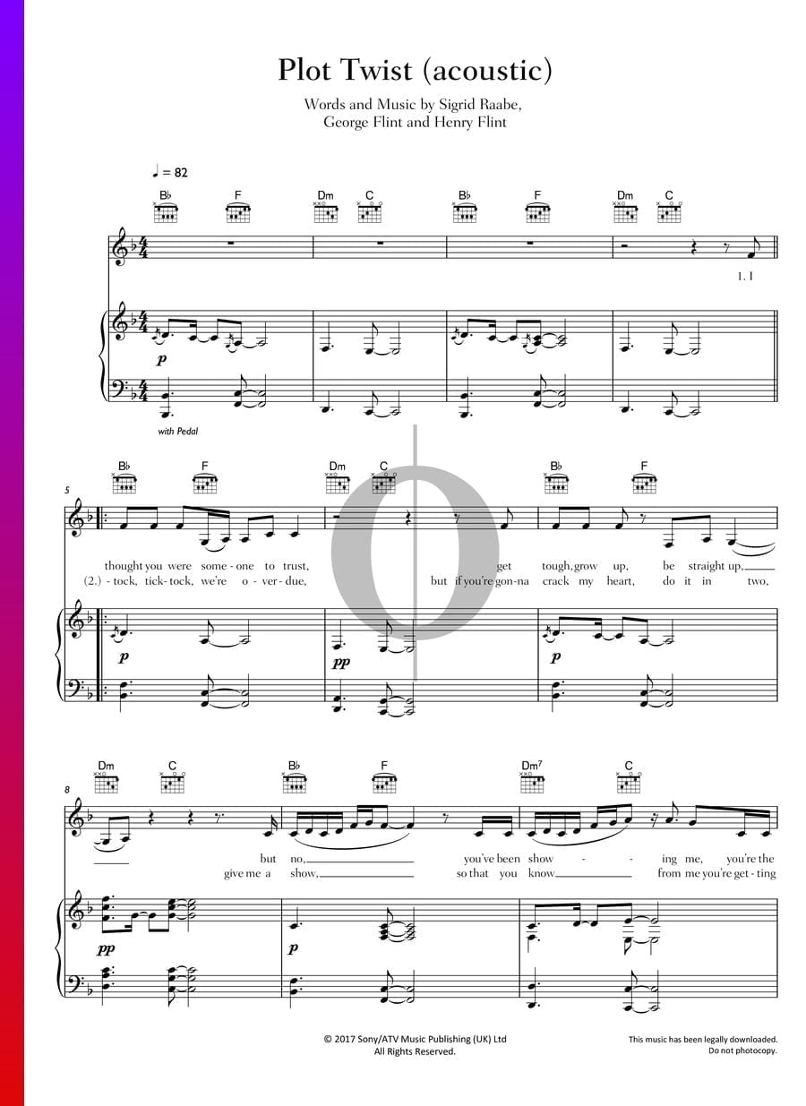 Plot Twist (Sigrid) Piano Sheet Music - OKTAV