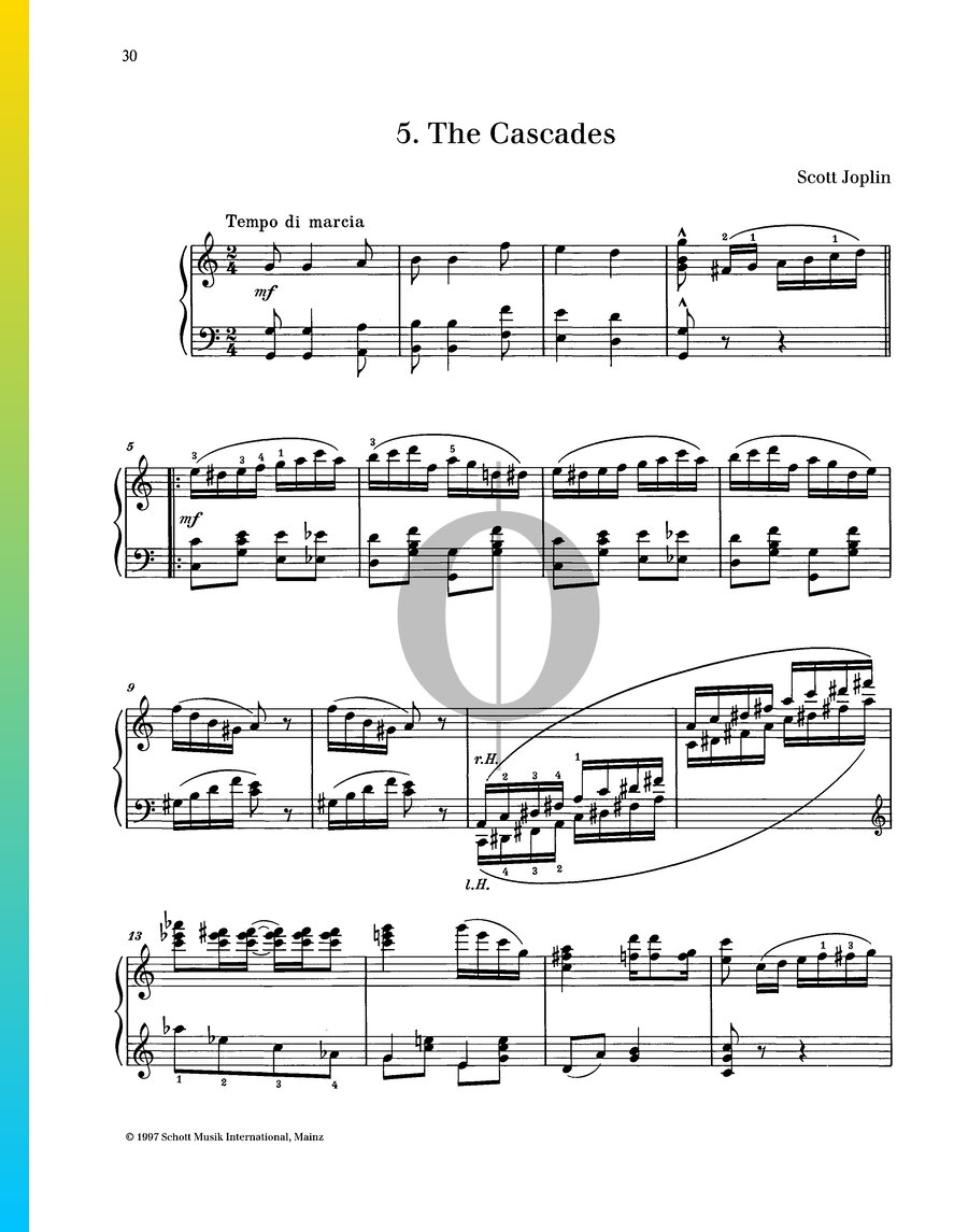 The Cascades (Scott Joplin) Piano Sheet Music - OKTAV