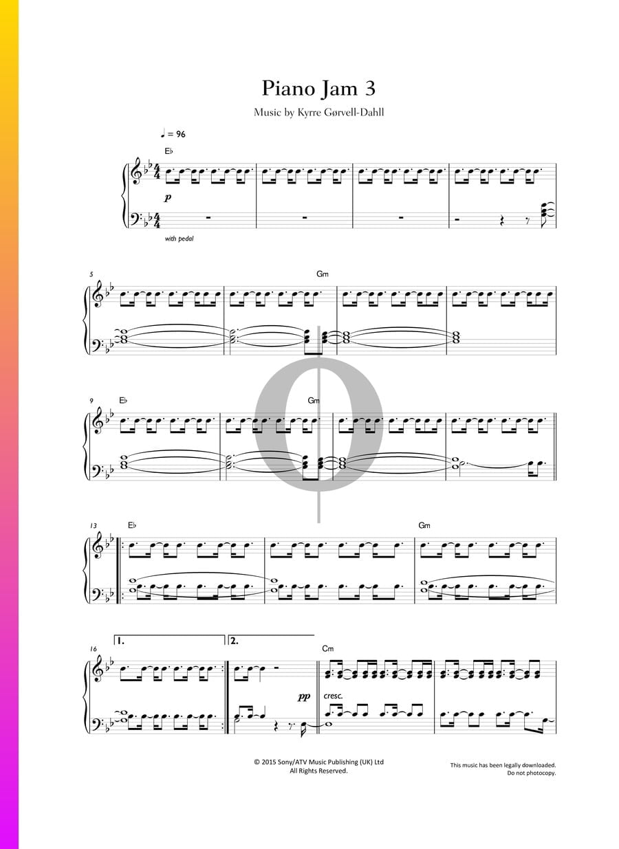 Piano Jam 3 (Kygo) Piano Sheet Music - OKTAV