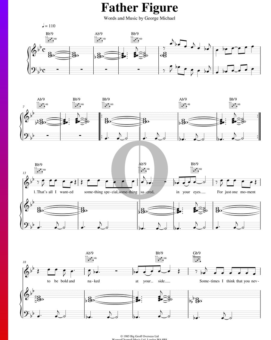 Father Figure (George Michael) Piano Sheet Music - OKTAV