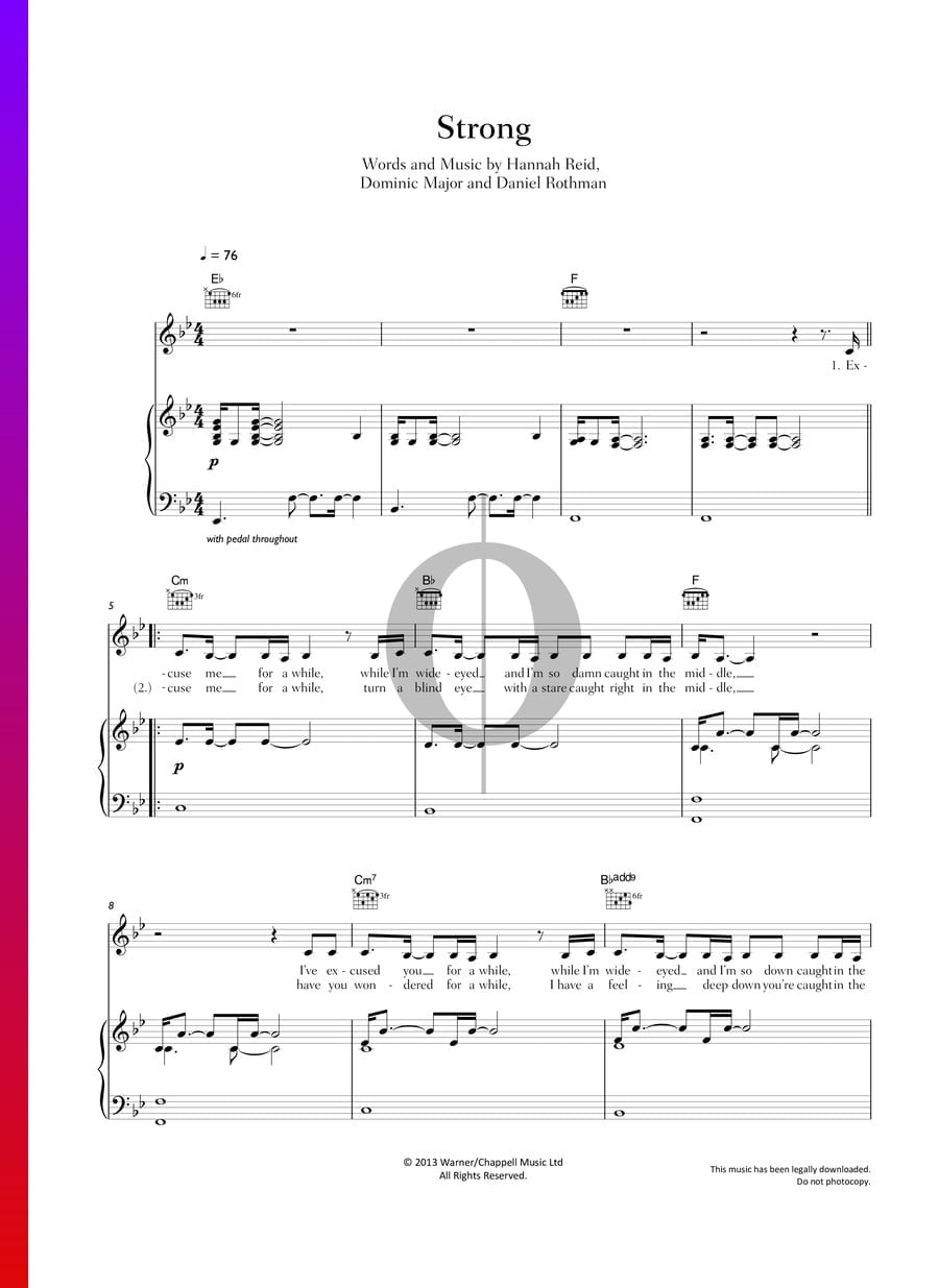 Strong (London Grammar) Piano Sheet Music - OKTAV
