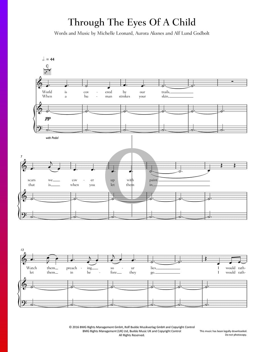 Through The Eyes Of A Child (Aurora) Piano Sheet Music - OKTAV