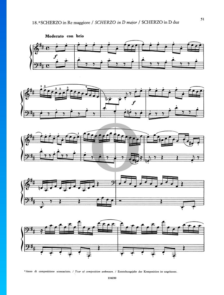 Scherzo in D Major (Sergei Prokofiev) Piano Sheet Music - OKTAV