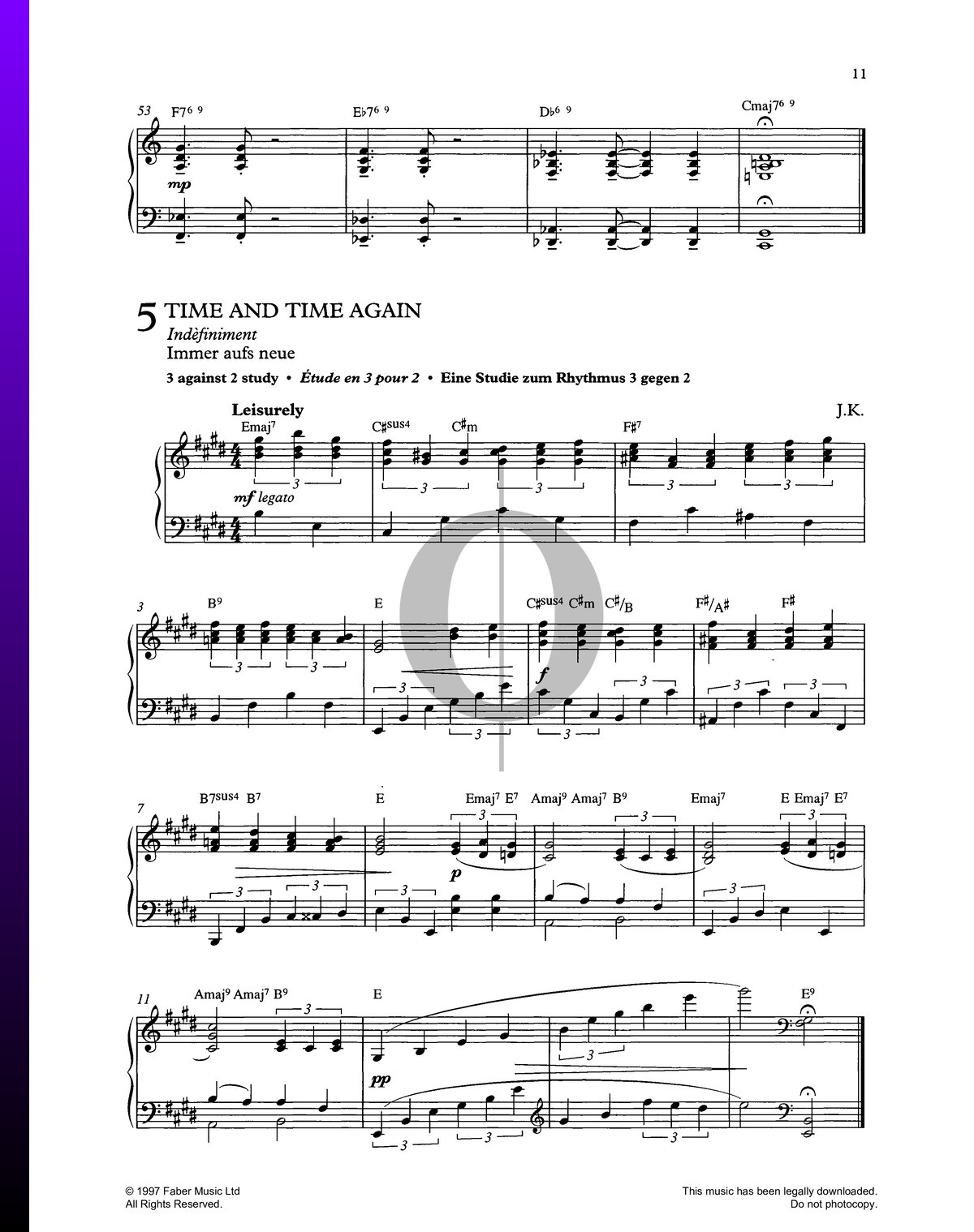 Time And Time Again (John Kember) Piano Sheet Music - OKTAV
