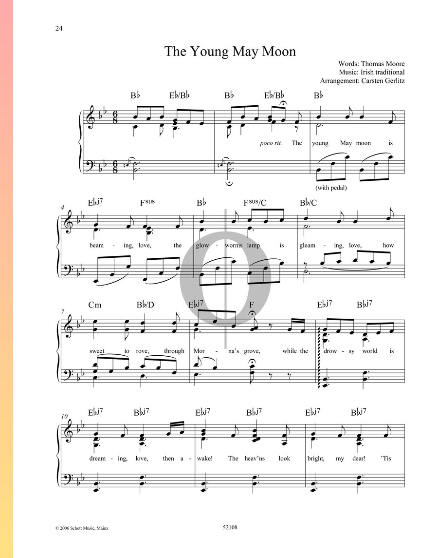 The Young May Moon (Anonymous) Piano Sheet Music - OKTAV